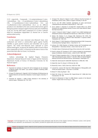 Synthesis and Antimicrobial Evaluation of Some Nitro-Mannich Bases ...