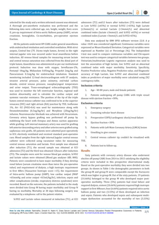 Does Serum Lactate and Central Venous Saturation Predict Perioperative Outcomes in Patients ...