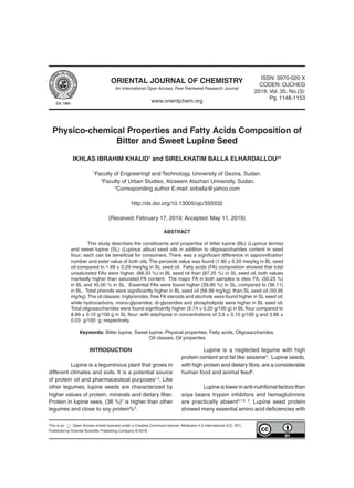 Physico-chemical Properties and Fatty Acids Composition of Bitter and ...