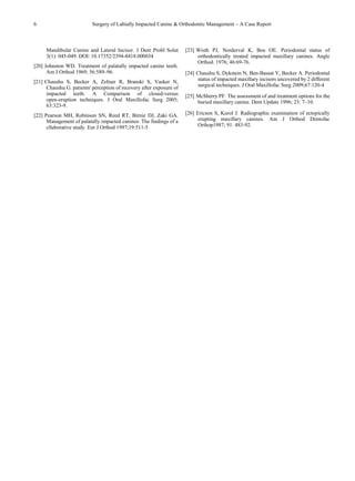 Surgery of Labially Impacted Canine & Orthodontic Management – A Case ...