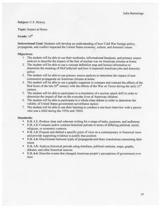 Cold War Unit Plan | PDF