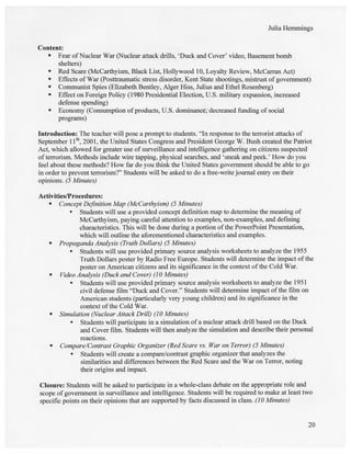 Cold War Unit Plan | PDF