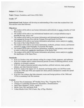 Cold War Unit Plan | PDF