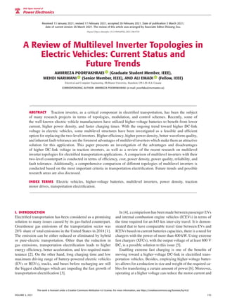 A Review of Multilevel Inverter Topologies in Electric Vehicles: Current Status and Future ...
