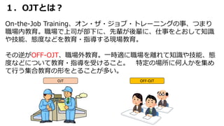 簡単にわかりやすく OJTとは？ 教育、看護、介護、福祉、医療、ビジネス 具体事例 | PDF