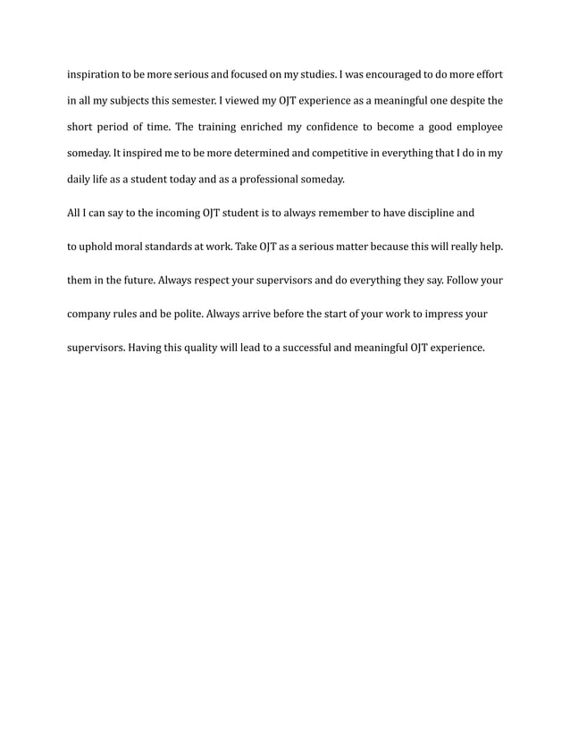 OJT-Narrative-Report.docx | Vocational Training | Careers