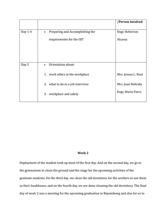 OJT-Narrative-Report.docx | Vocational Training | Careers