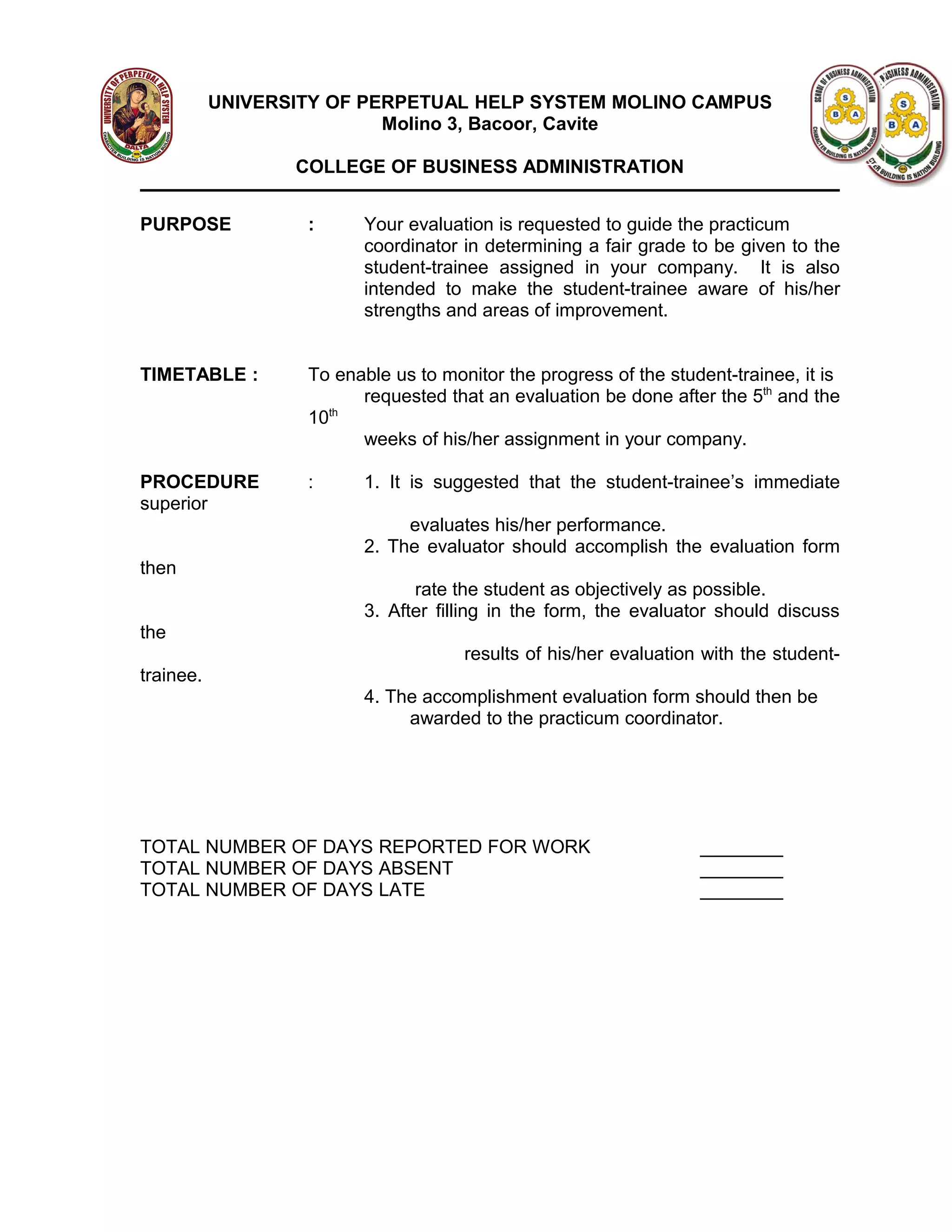 Ojt evaluation | DOC