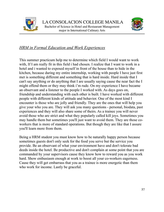 OJT portfolio | PDF | Hospitality Industry | Industries