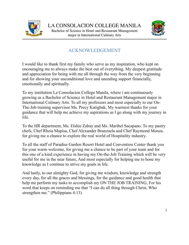 OJT portfolio | PDF | Hospitality Industry | Industries