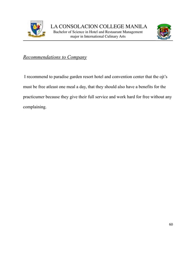 OJT portfolio | PDF | Hospitality Industry | Industries