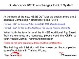 OJT INSTRUCTIONS FOR RSTC.ppt is a presentation | PPT