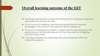 On-The-Job Training | PPTX