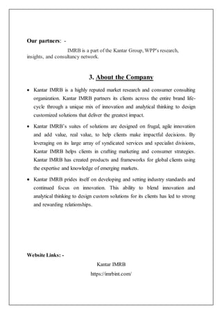 Ojt report on kantar imrb | PDF