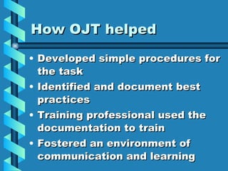 Ojt Trainingslides[1] | PPT