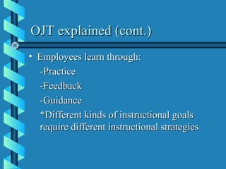 On The Job Training | PPT