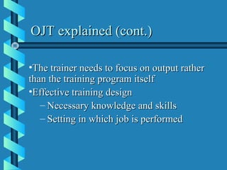 On The Job Training | PPT