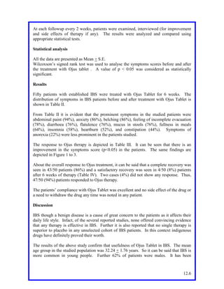 Ojus Tablet in the Treatment of Irritable Bowel Syndrome | PDF