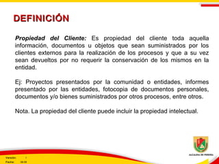 Ok ge propiedad del cliente v1 | PPT