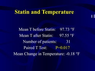 Effect of statin on body temperature | PPT