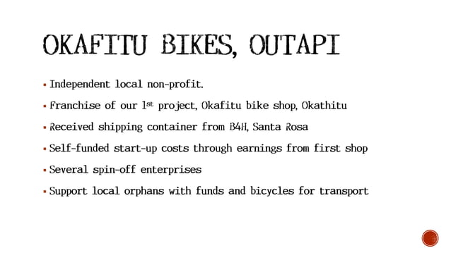 Okafitu Bikes, Outapi | PPT