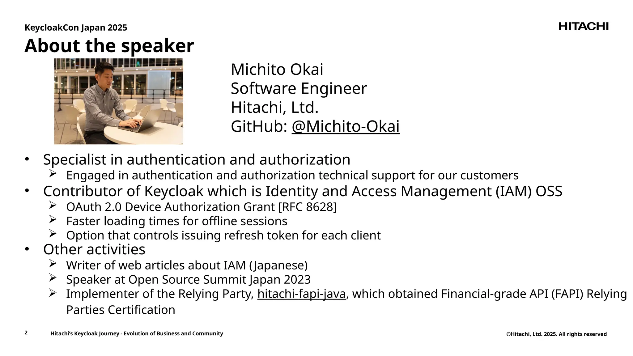 Hitachi’s Keycloak Journey - Evolution of Business and Community | PPTX