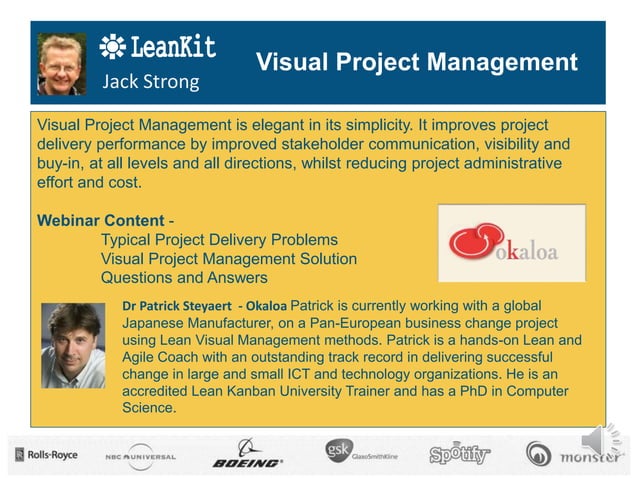 Visual Management Webinar - LeanKit & Patrick Steyaert | PPT
