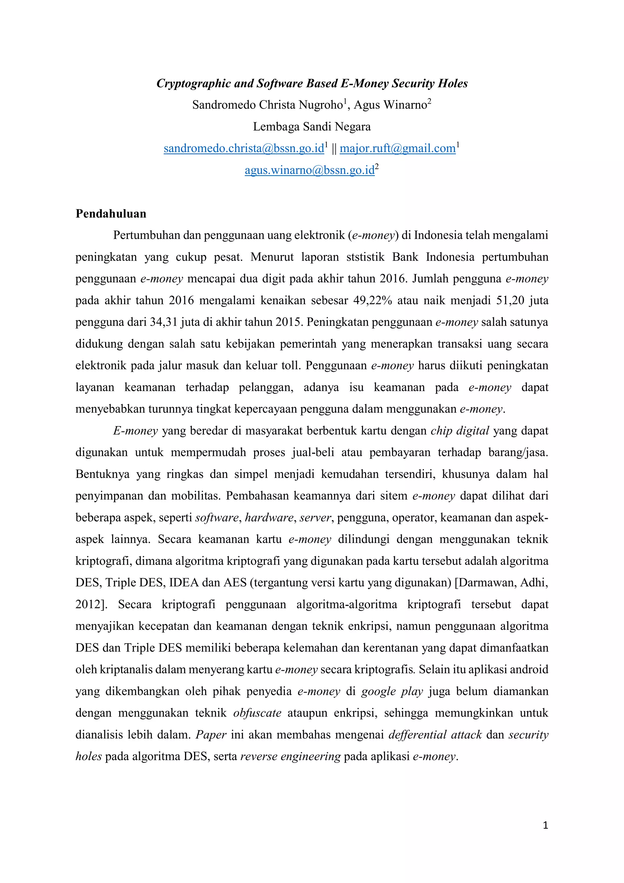 (paper) Cryptographic and Software Based E-Money Security Holes | PDF