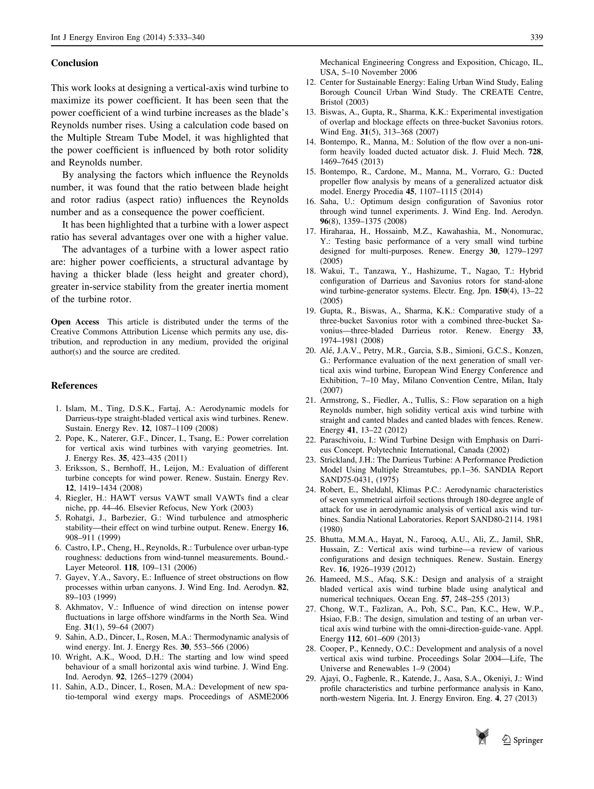Design of a vertical axis wind turbine- how the aspect ratio affects | PDF