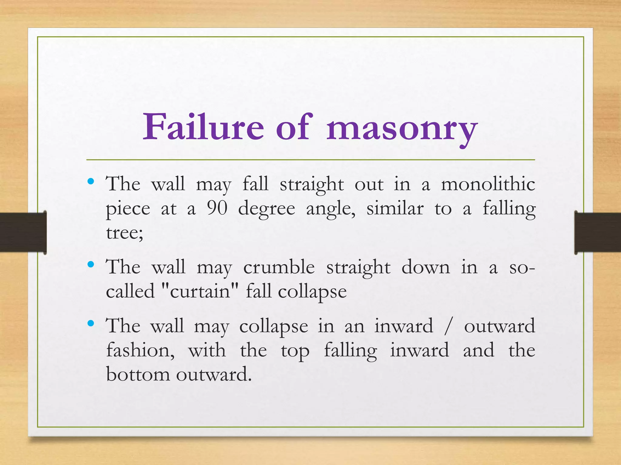 Types of masonry and its failure types | PPTX