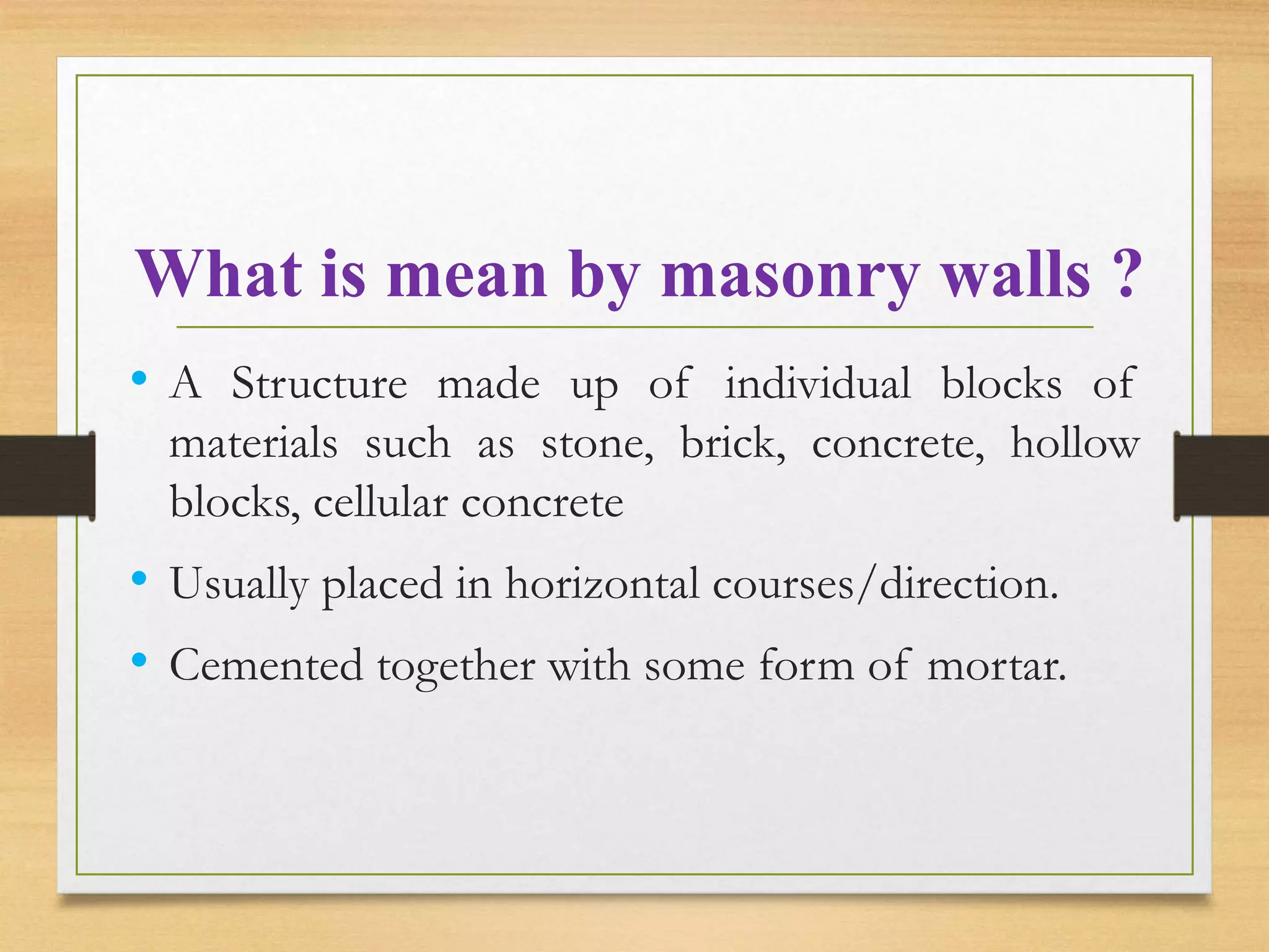 Types of masonry and its failure types | PPTX