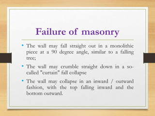 Types of masonry and its failure types | PPTX