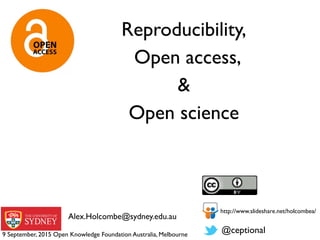 Reproducibility, open access, open science | PDF