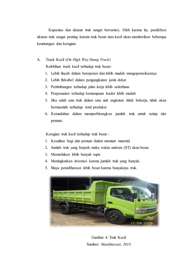 MAKALAH ALAT BERAT (DUMPTRUCK) | DOCX