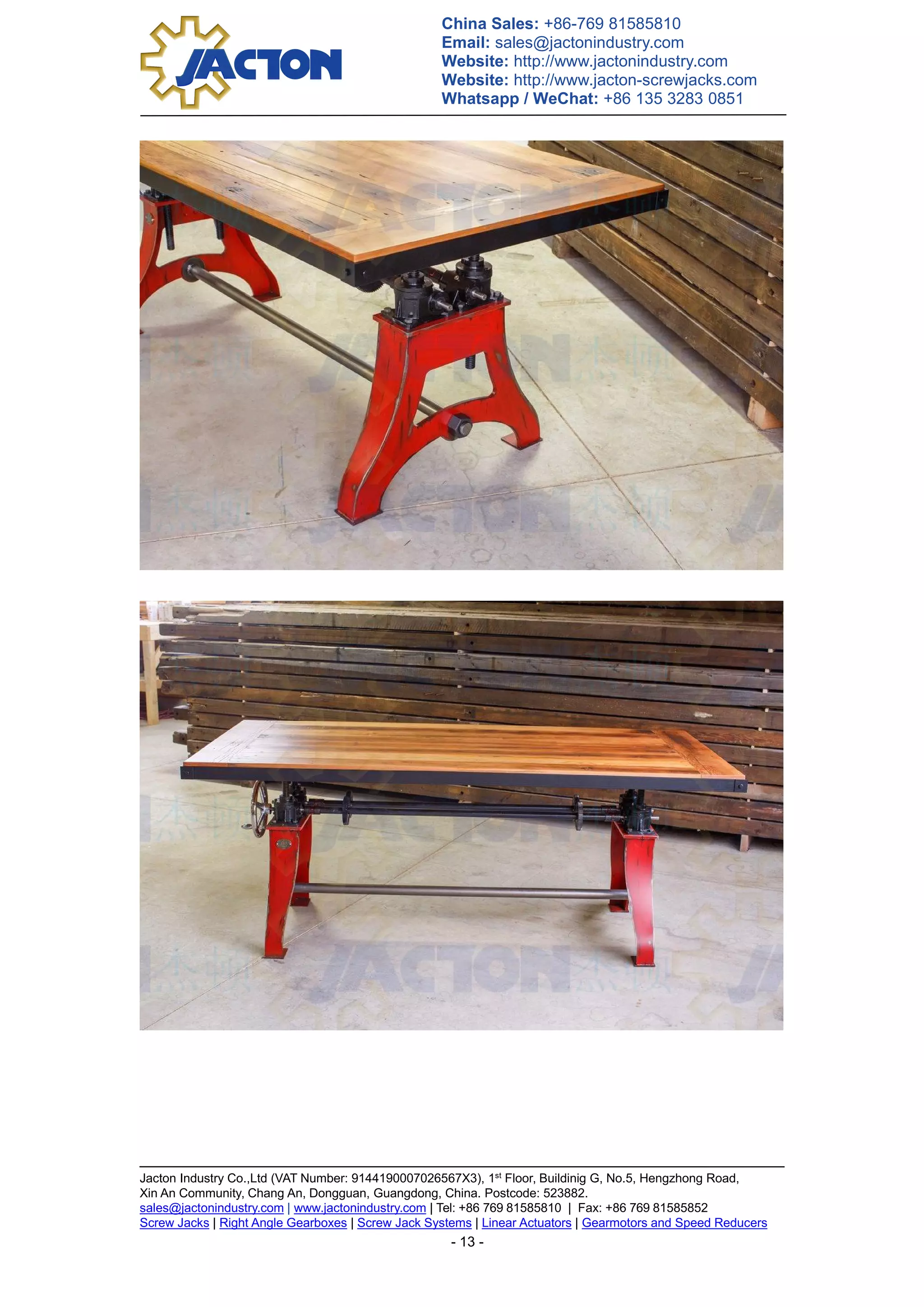 industrial crank table base lift mechanism with adjustable height | PDF