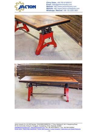 industrial crank table base lift mechanism with adjustable height | PDF