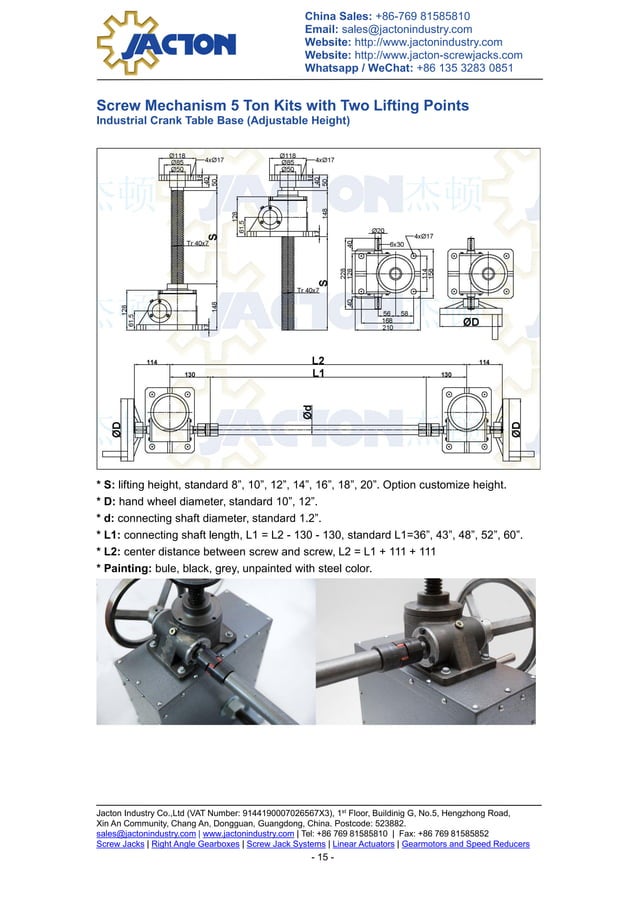 industrial crank table base lift mechanism with adjustable height | PDF