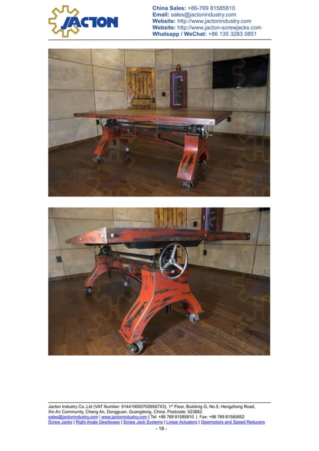industrial crank table base lift mechanism with adjustable height | PDF