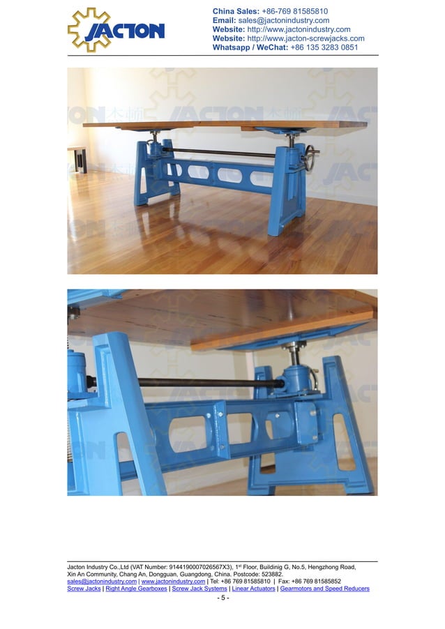 industrial crank table base lift mechanism with adjustable height | PDF