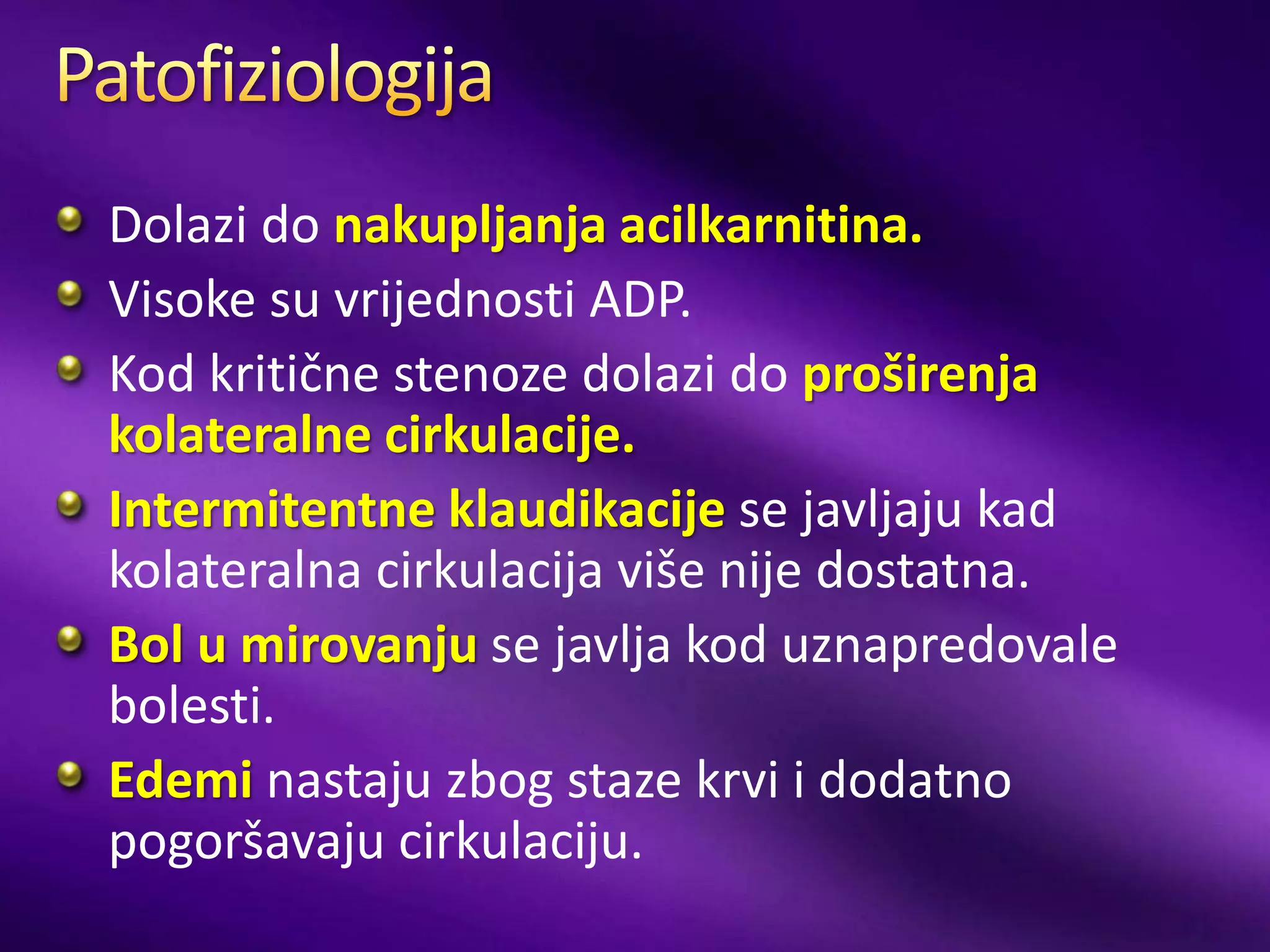 Okluzivne bolesti perifernih arterija (obpa) | PPSX