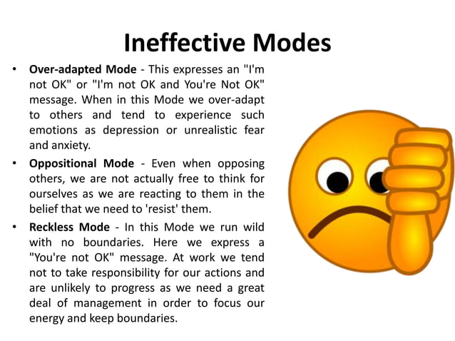 Ok modes model - Transactional Analysis | PPTX