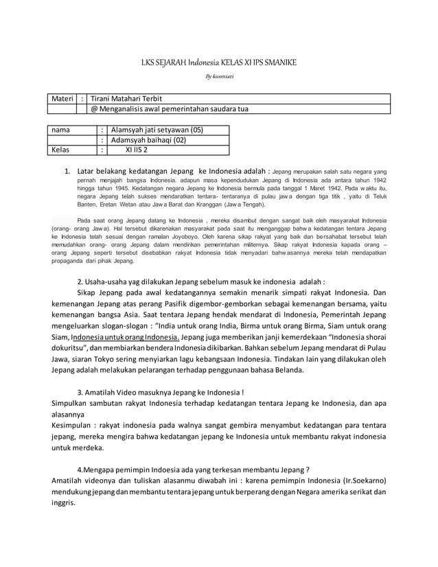 masuknya jepang ke indonesia | PDF