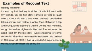 powerpoint materi recount text you can look at this | PPT
