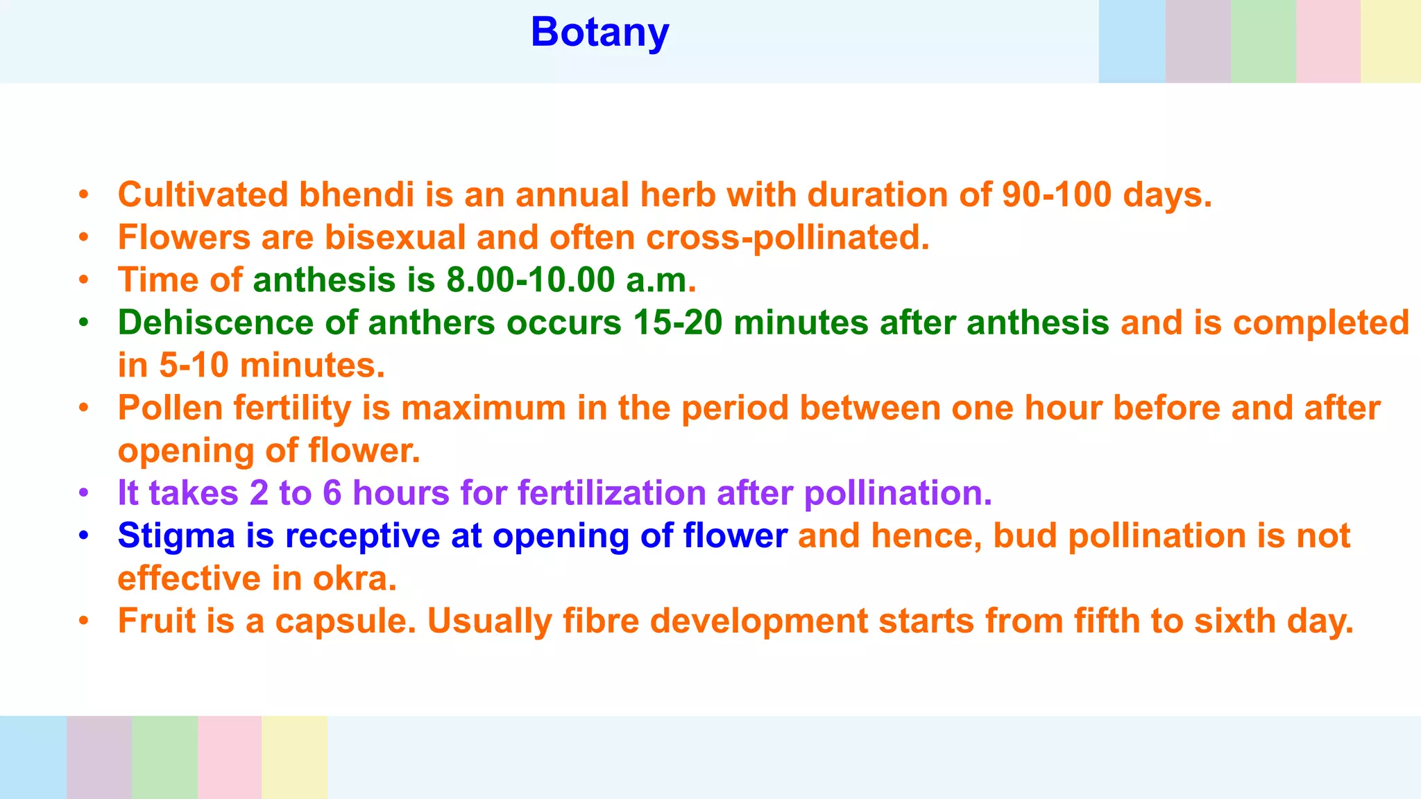 Okra breeding (Breeding methods applicable in Okra) | PPTX