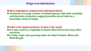Okra breeding (Breeding methods applicable in Okra) | PPTX