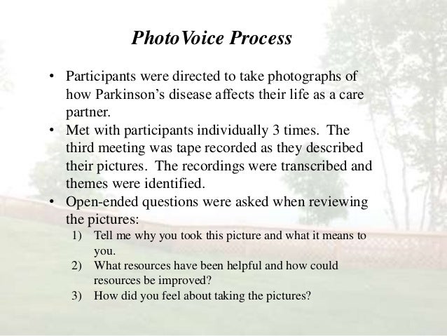 Final presentation overview on parkinson's photovoice project