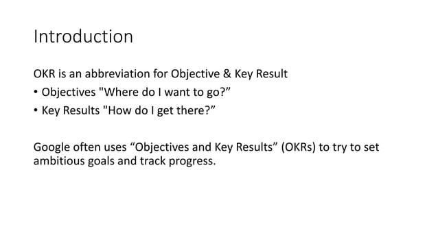 OKR Introduction | PPT