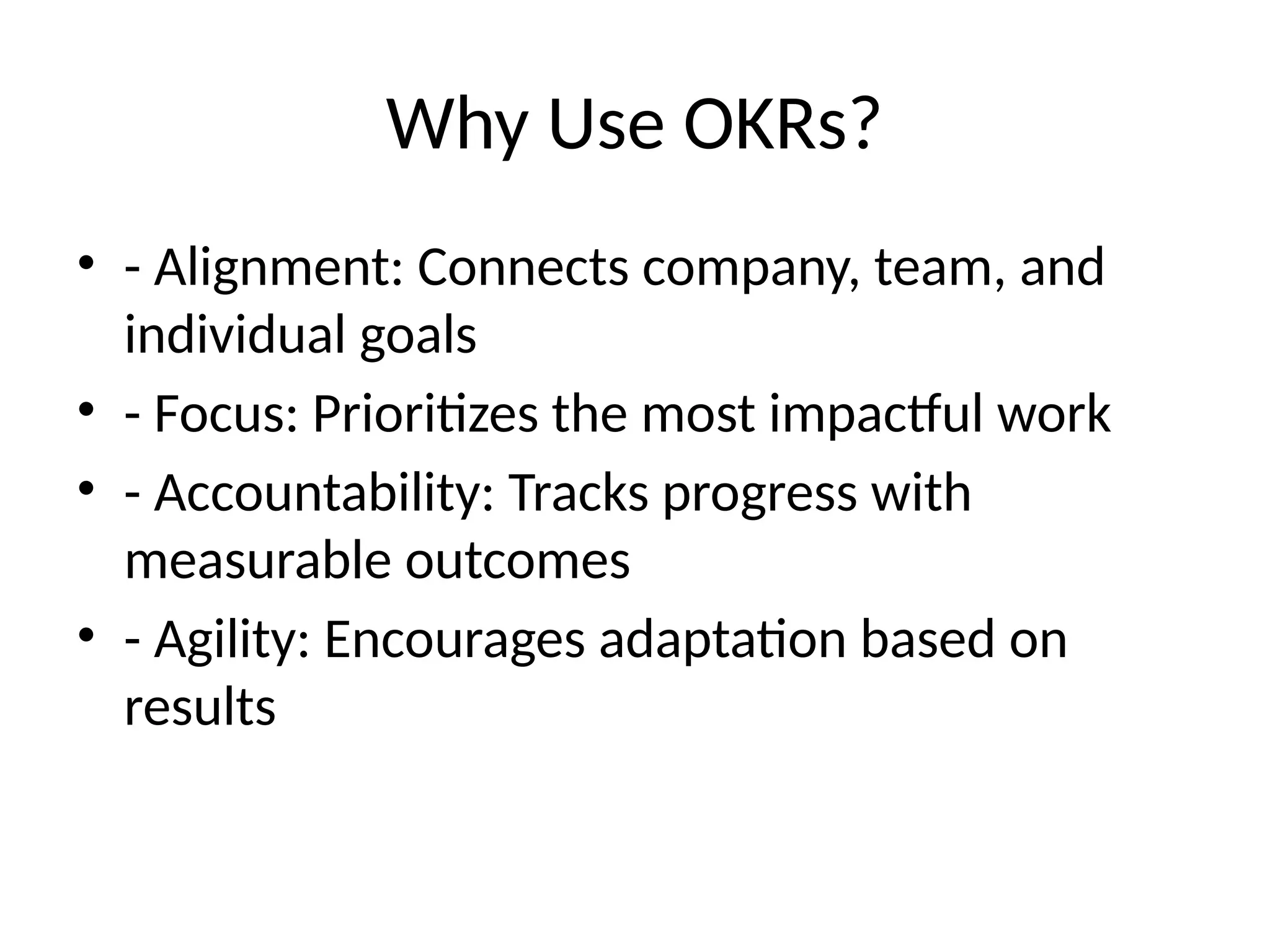 OKR (Objective and Key Results) - A Goal Setting Framework | PPTX