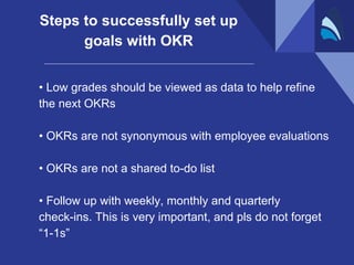 OKR Best Practices. Useful tips for creating Objectives & Key Result | PDF