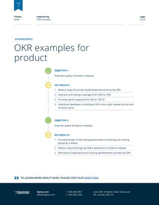 Software Engineering OKR Examples | PDF | Computer Software and ...